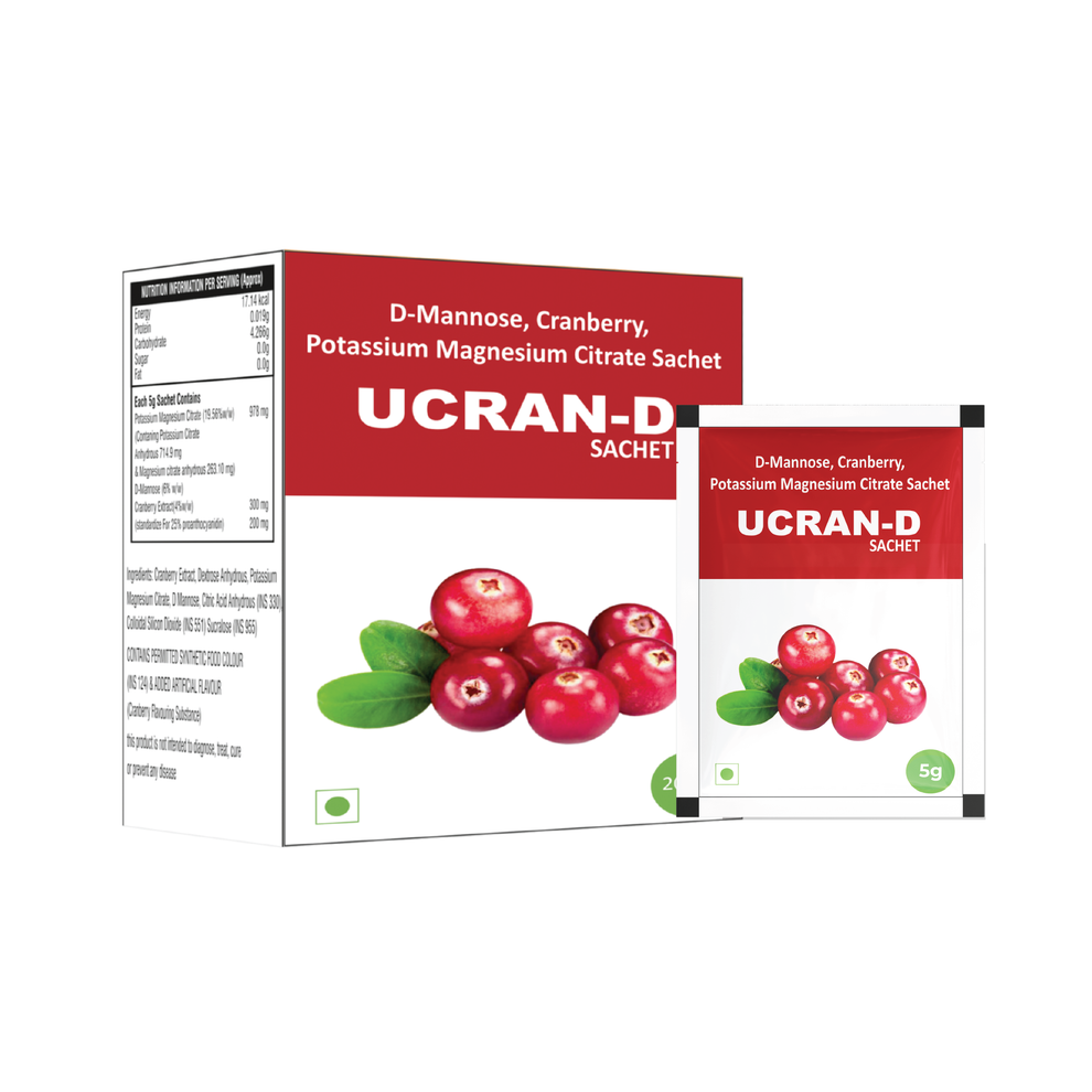 Bioven UCRAN-D Sachet | Cranberry flavor | Pack Of 20 Sachets ...